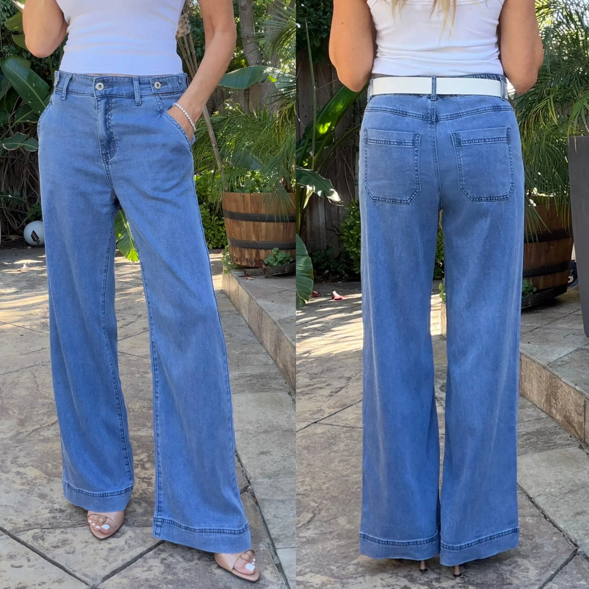 Flog - Linda Wide Leg Tencel - Denim – CAMI